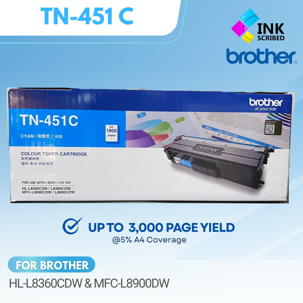 BROTHER TN-451 (CMYK) COLORED TONER CARTRIDGE – Inkscribed Ph