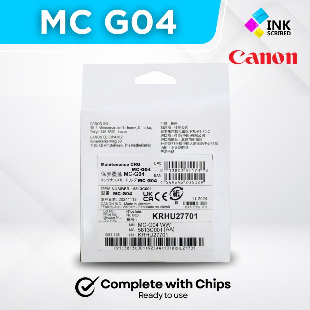CANON MC-G04 MAINTENANCE CARTRIDGE FOR CANON PRINTER – Inkscribed Ph